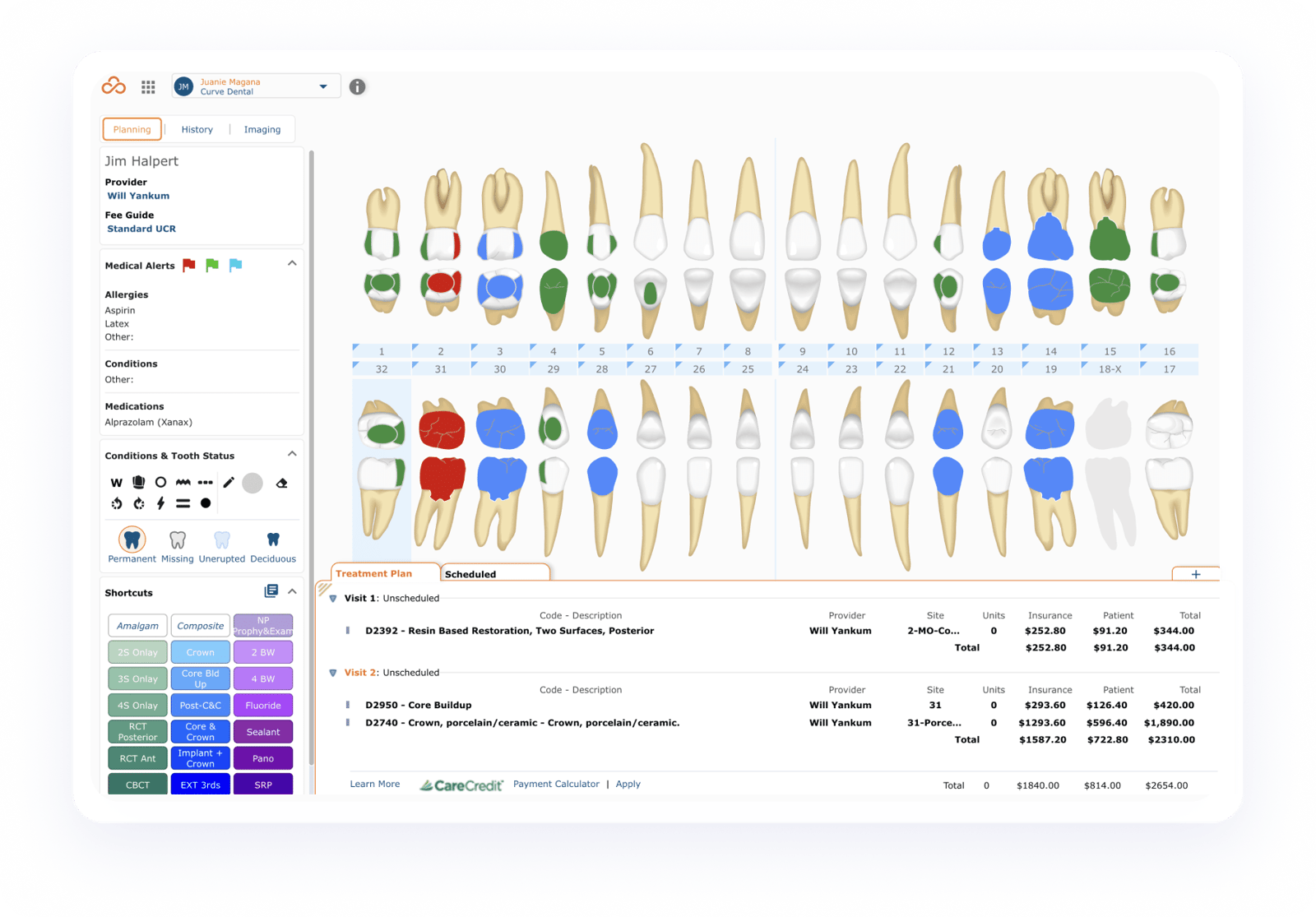 Curve: Streamlined Dental Charting Software